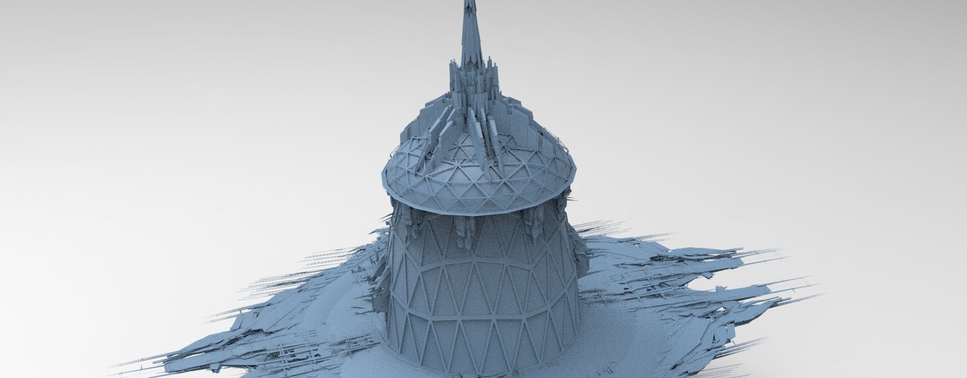 Sci Fi Locust Hive Science Dome 3D model | CGTrader