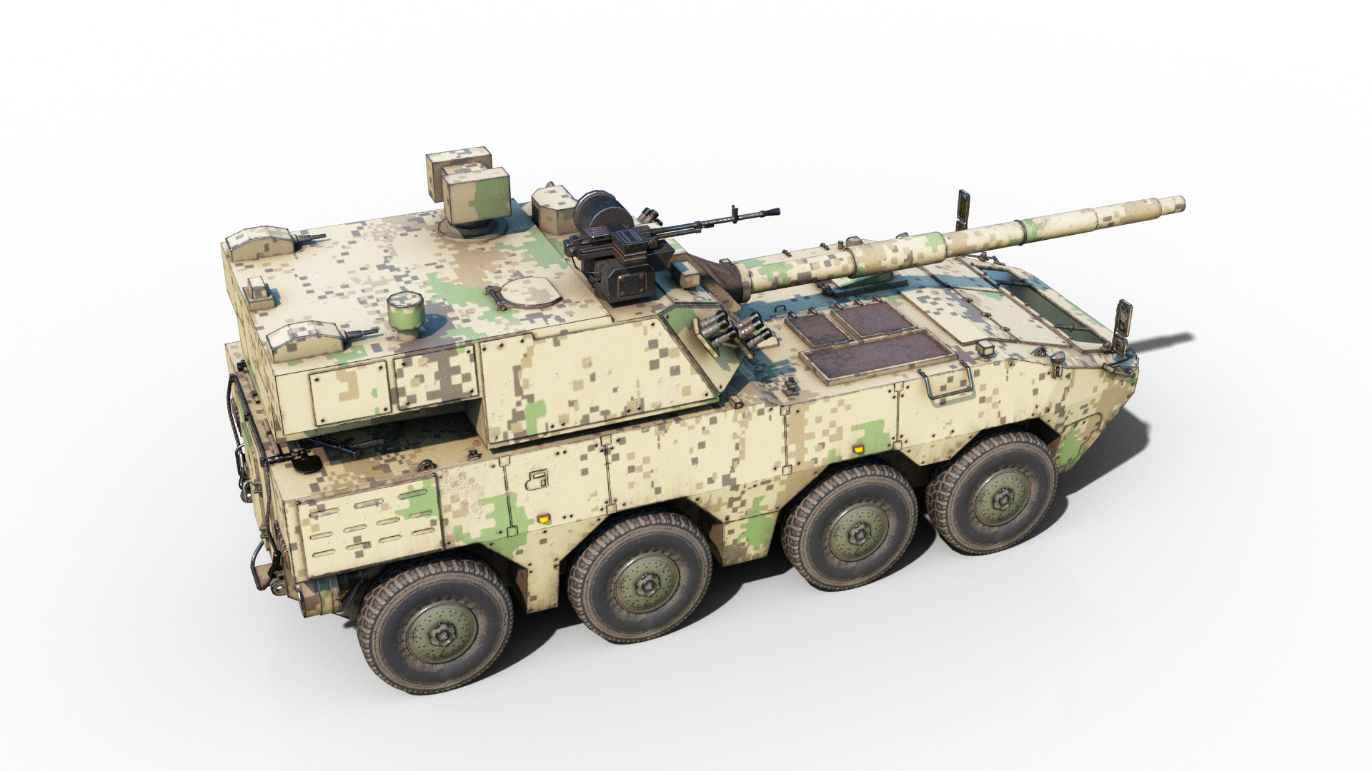 3D model 4 coatings of PLA Army ZTL191 ZTL-191 wheeled Tank Destroyer ...