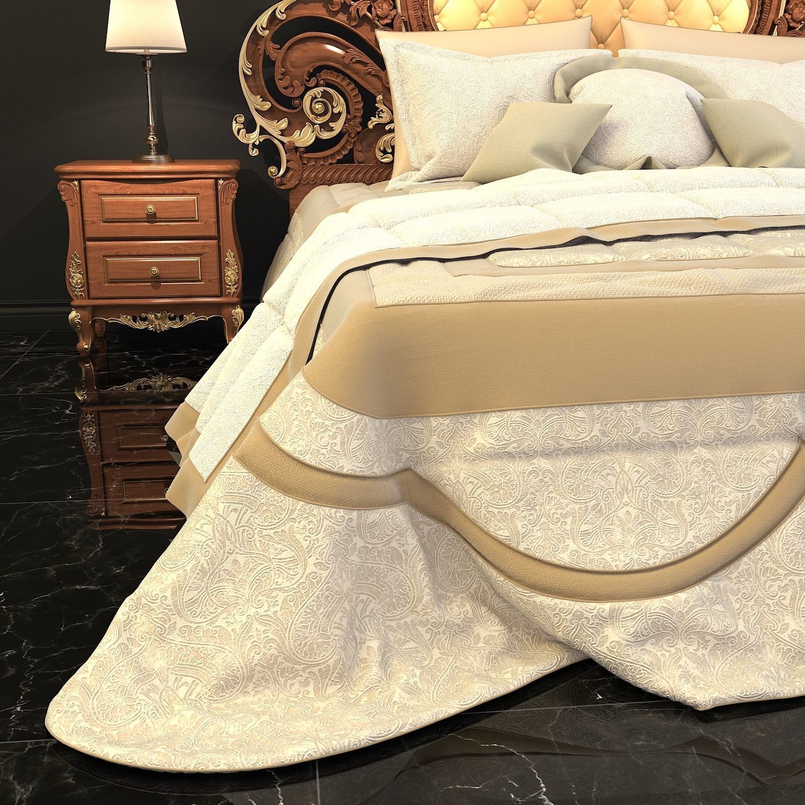 Classic European style Bed set 10 3D model | CGTrader