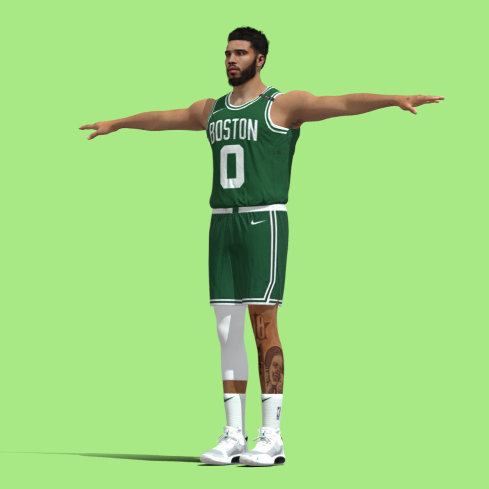 T-Pose Rigged Jayson Tatum Boston Celtics NBA 3D model animated rigged ...