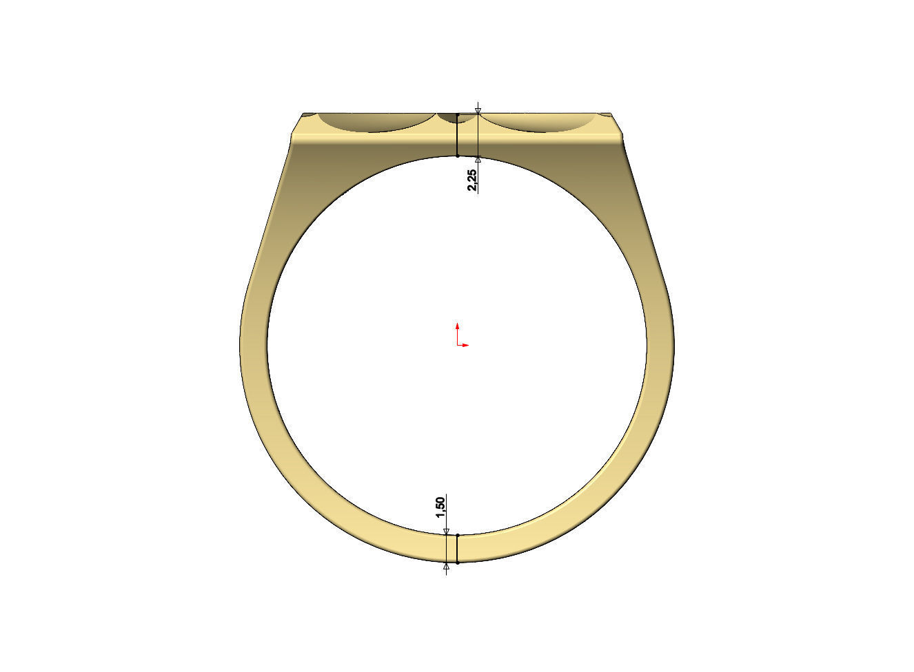 Concave abstract dome wave pattern signet ring US sizes 7to11 3D model ...