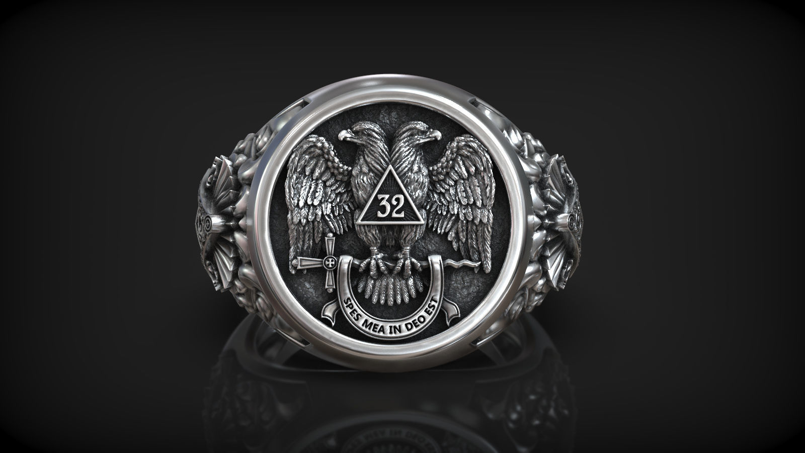 Heraldic Double Headed Eagle Freemasonry Symbols Signet 3D model 3D ...