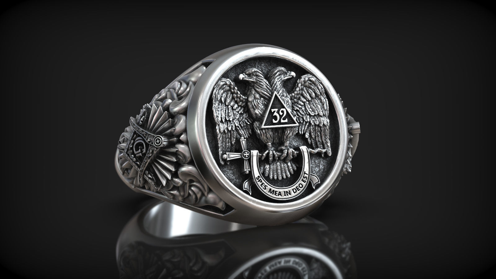 Heraldic Double Headed Eagle Freemasonry Symbols Signet 3D model 3D ...