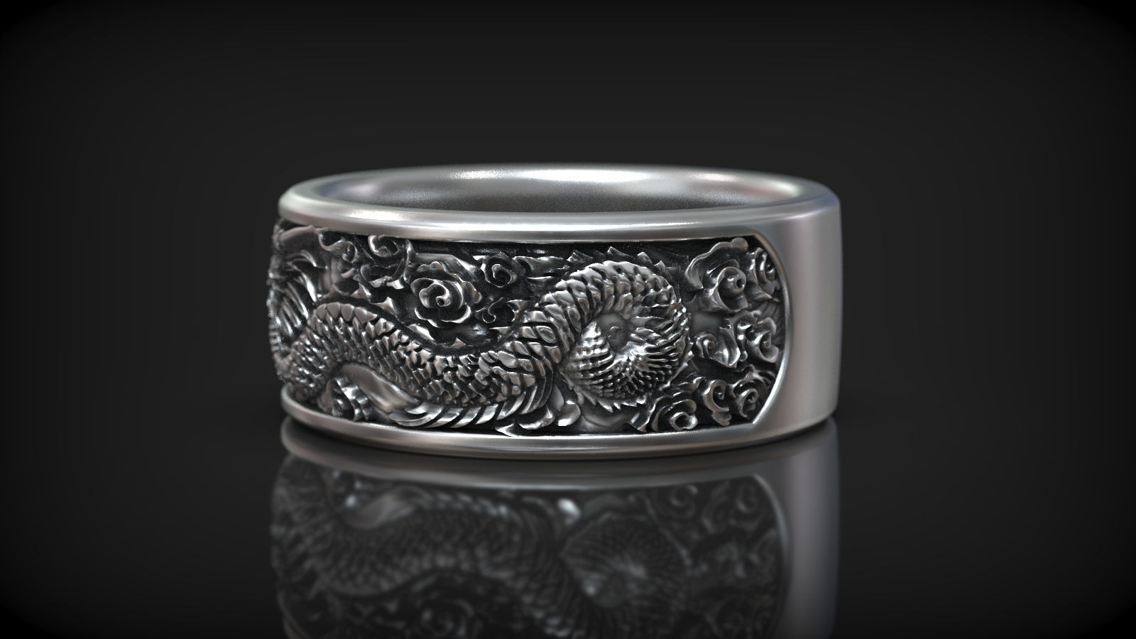 Japanese Folklore Dragon Long Body Traditional Ornament Ring free 3D ...