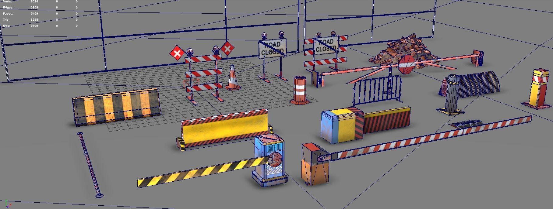 Road and Parking Props 3D model animated | CGTrader