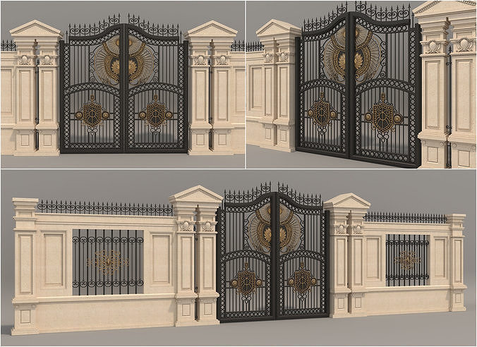 Classic European style Mansion Gate 3 3D model | CGTrader