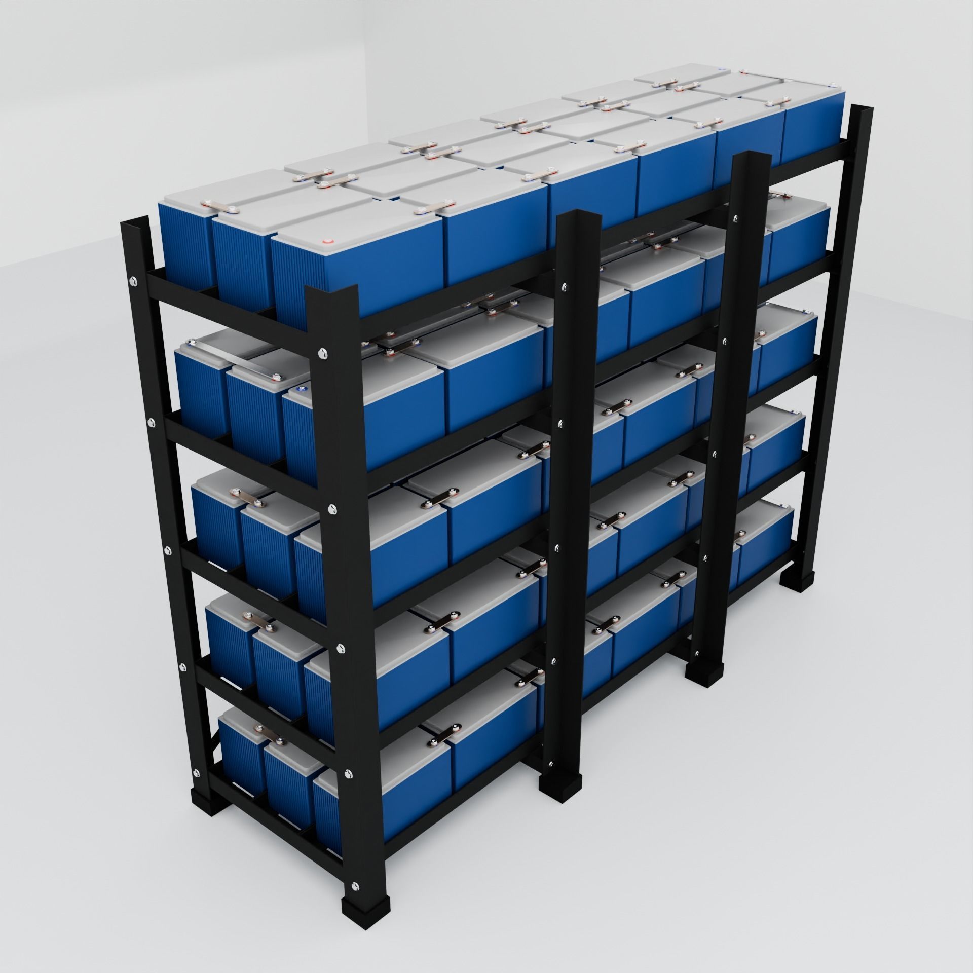 Rack With Battery - level 5 3D model | CGTrader