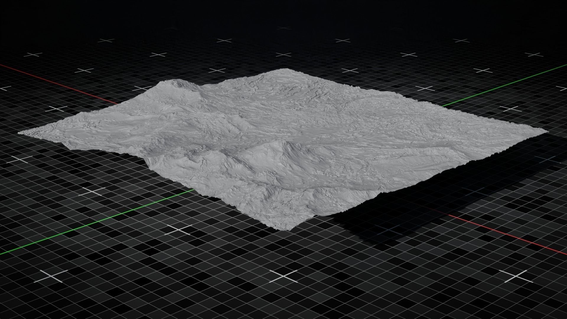 Volcano Terrain Flat Version 8 3D model | CGTrader