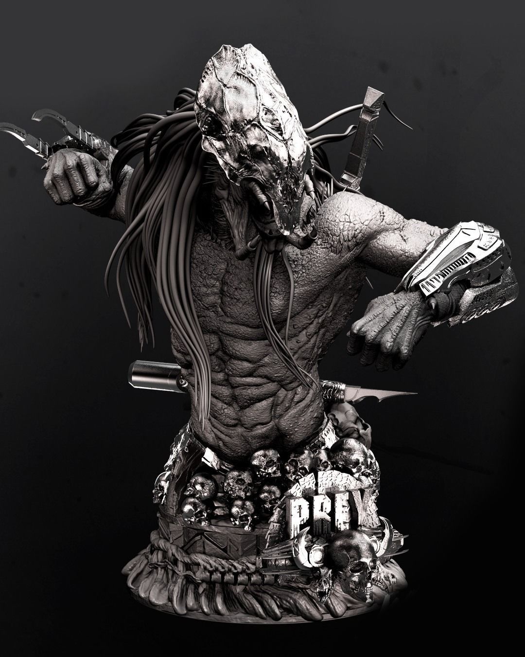 Predator and Naru 3D Printable Sculpture Diorama 3D model 3D printable ...