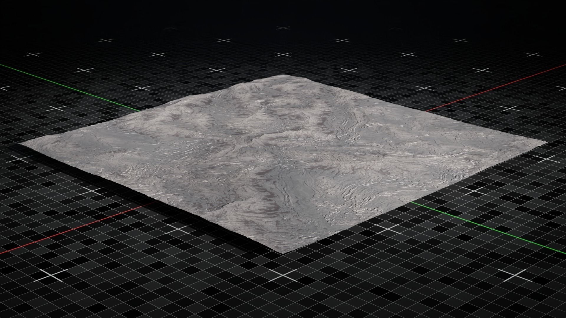 Volcano Terrain Flat Version 10 3D model | CGTrader