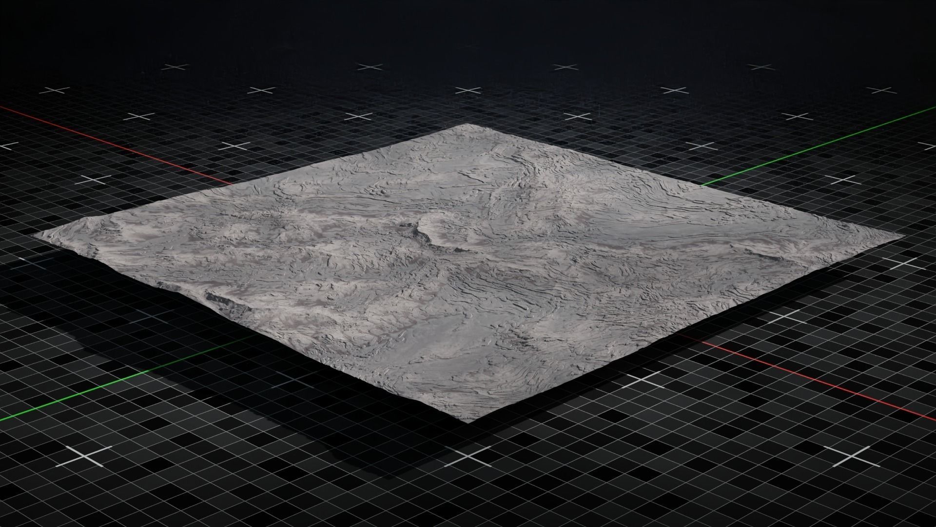 Volcano Terrain Flat Version 10 3D model | CGTrader