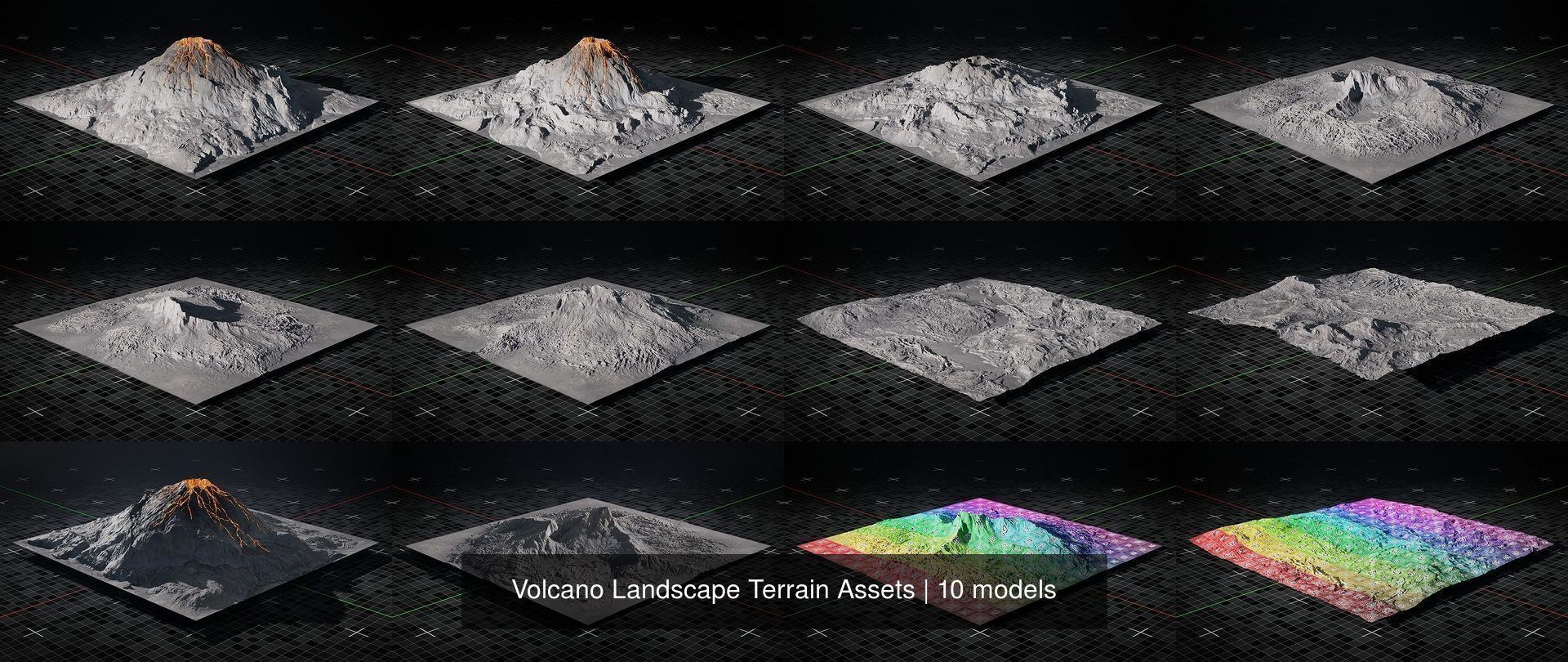 Volcano Landscape Terrain Assets 3D Model Collection | CGTrader