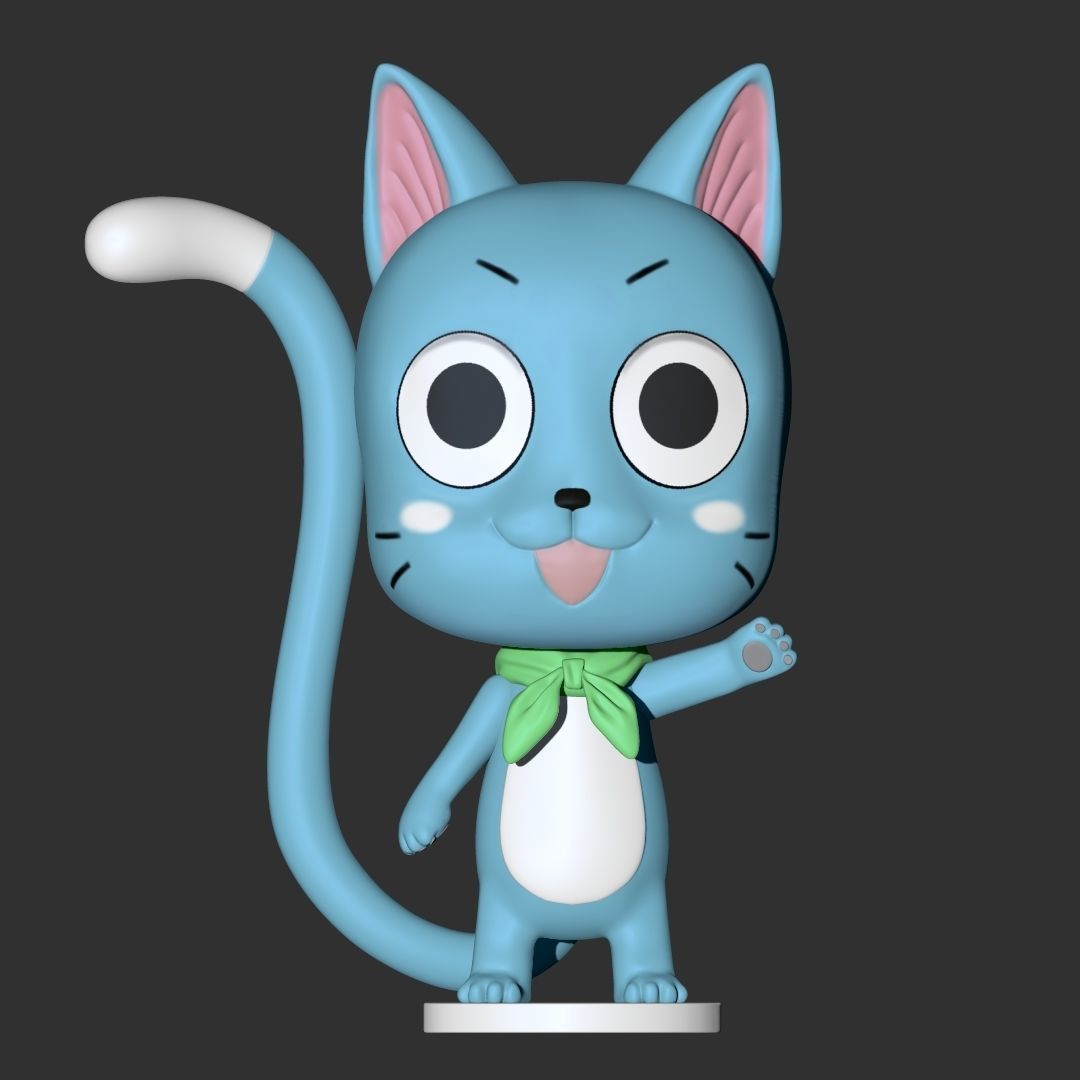 Happy from Fairy Tail Fan art for 3d printing 3D model 3D printable ...
