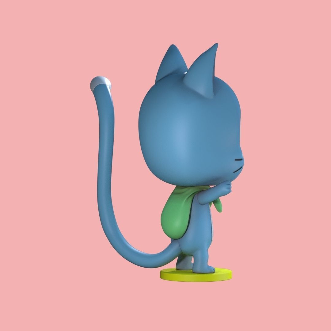 Happy from Fairy Tail Fan art for 3d printing 3D model 3D printable ...