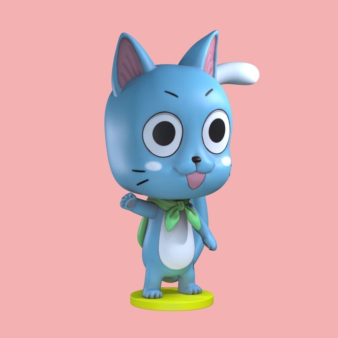 Happy from Fairy Tail Fan art for 3d printing 3D model 3D printable ...