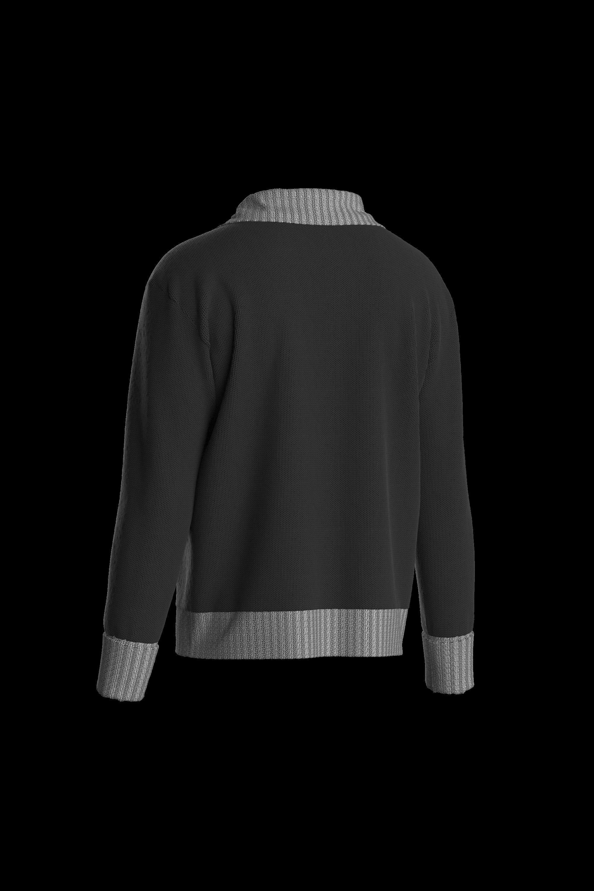 Male knit cardigan 3D model animated rigged | CGTrader