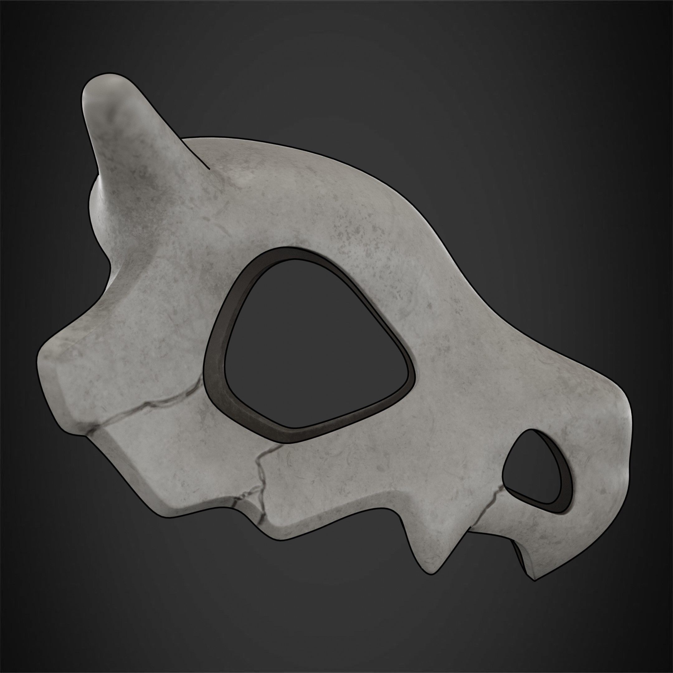 Pokemon Cubone Skull Mask for Cosplay 3D model 3D printable | CGTrader