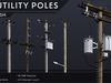 3D model 30 Low Poly Utility Poles - Kitbash VR / AR / low-poly | CGTrader