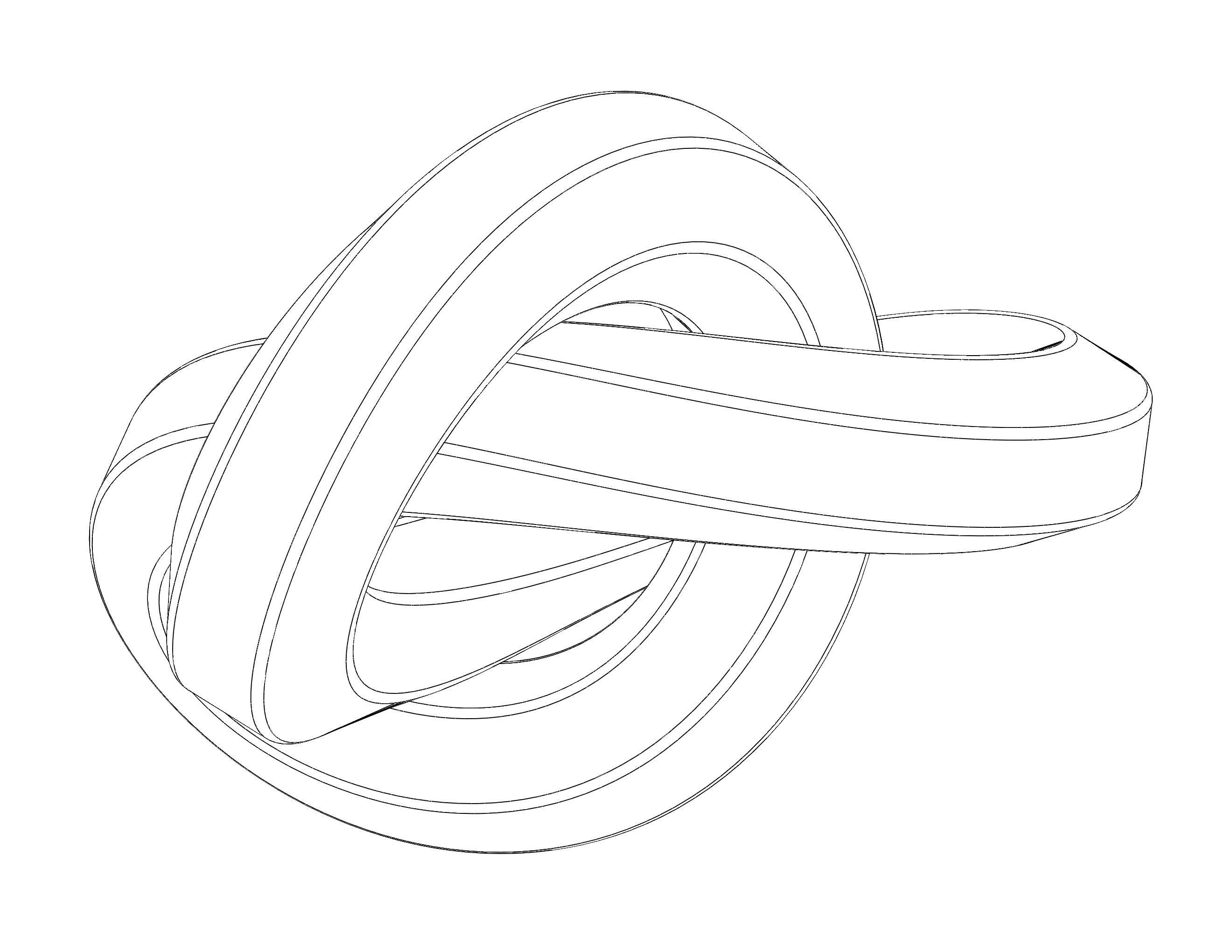 Wireframe Shape Hexagonal Trefoil Knot 3D model 3D printable | CGTrader
