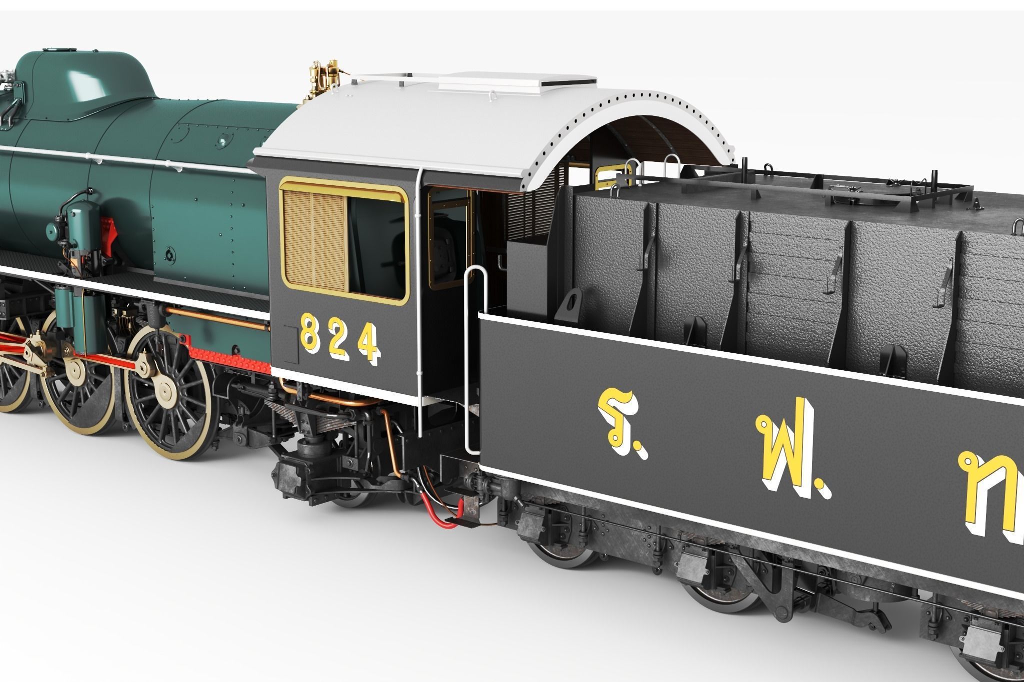 State Railway of Thailand Pacific 4-6-2 Steam locomotive 3D model ...
