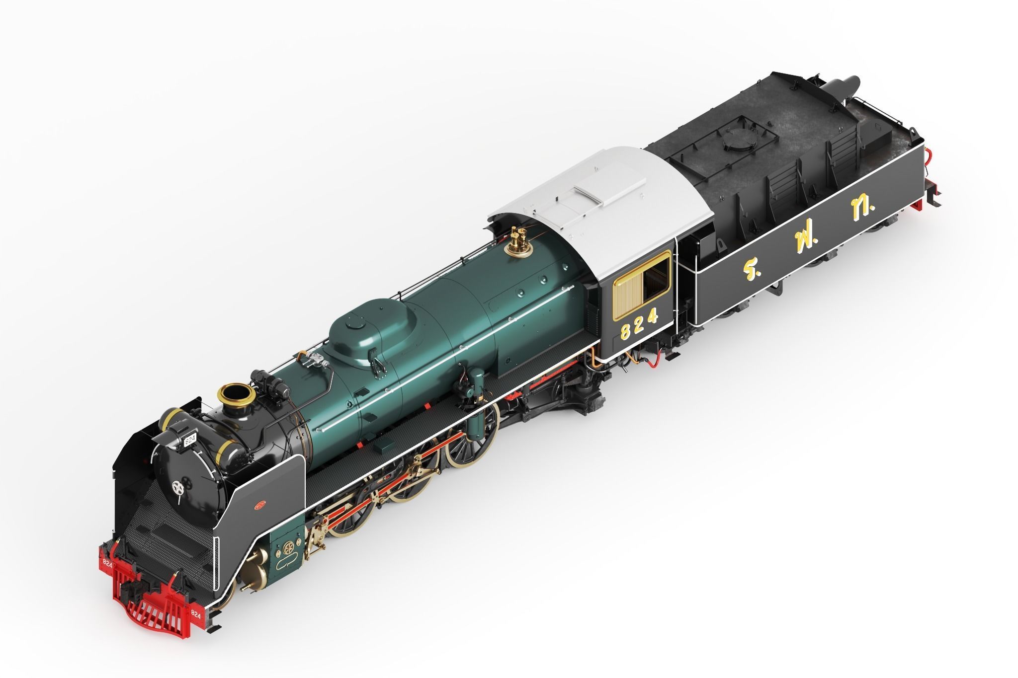 State Railway of Thailand Pacific 4-6-2 Steam locomotive 3D model | CGTrader