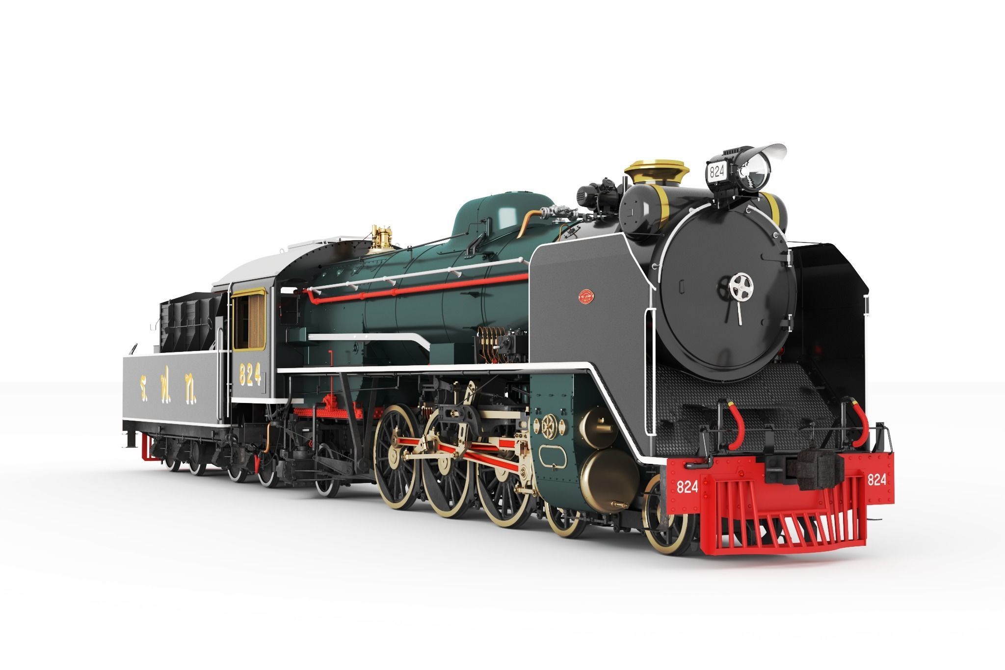 State Railway of Thailand Pacific 4-6-2 Steam locomotive 3D model ...