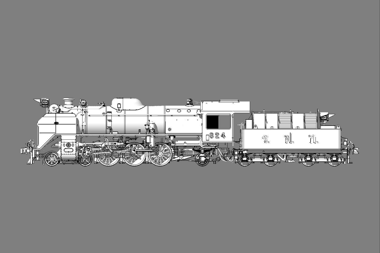 State Railway of Thailand Pacific 4-6-2 Steam locomotive 3D model ...