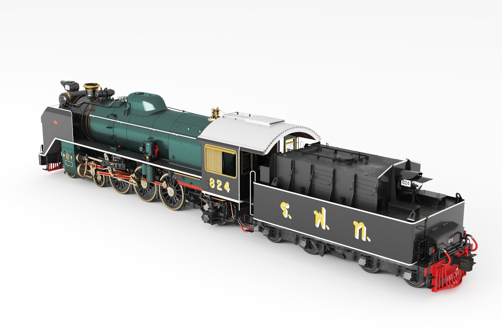 State Railway of Thailand Pacific 4-6-2 Steam locomotive 3D model ...