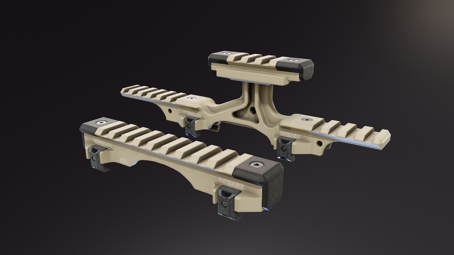 3D model Optical Mount Modular Picatinny Rail VR / AR / low-poly | CGTrader