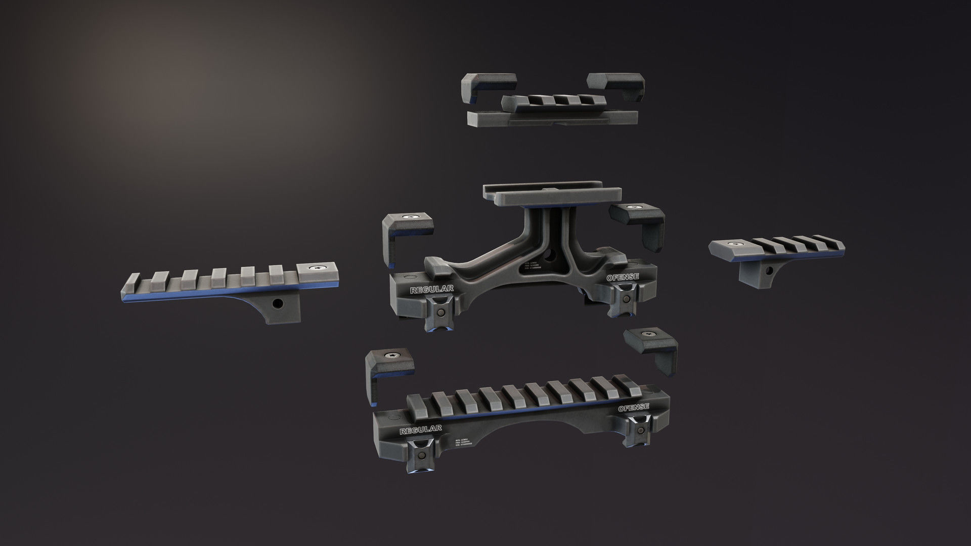 3D model Optical Mount Modular Picatinny Rail VR / AR / low-poly | CGTrader