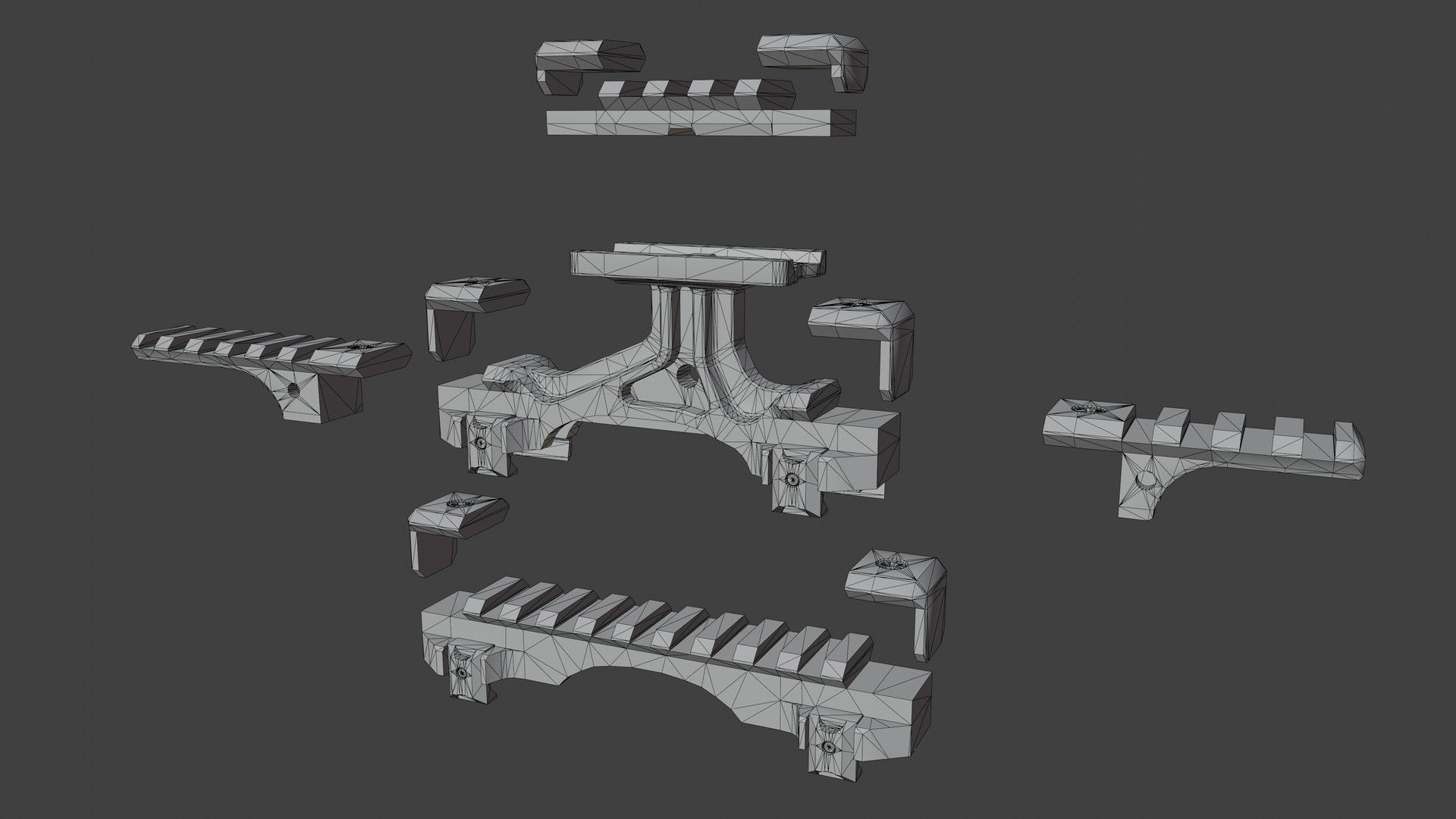 3D model Optical Mount Modular Picatinny Rail VR / AR / low-poly | CGTrader