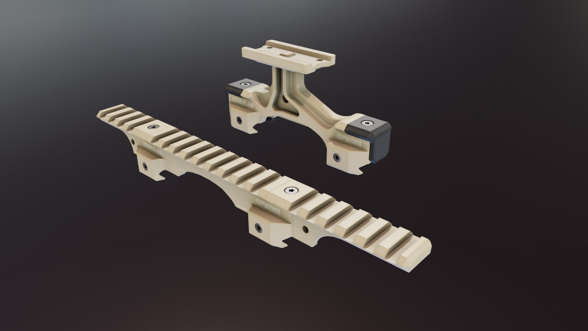 3D model Optical Mount Modular Picatinny Rail VR / AR / low-poly | CGTrader