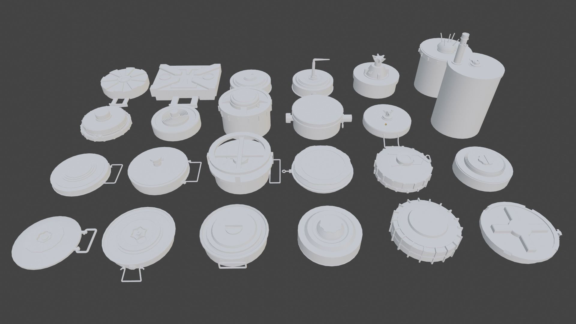 Land Mine Pack 24 Models free VR / AR / low-poly 3D model | CGTrader