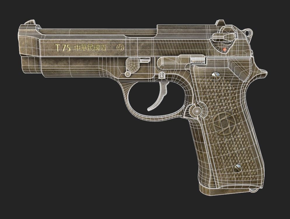3D model T75 pistol 3D model with PBR texture VR / AR / low-poly | CGTrader