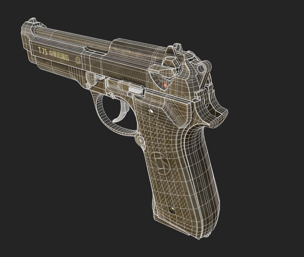 3D model T75 pistol 3D model with PBR texture VR / AR / low-poly | CGTrader