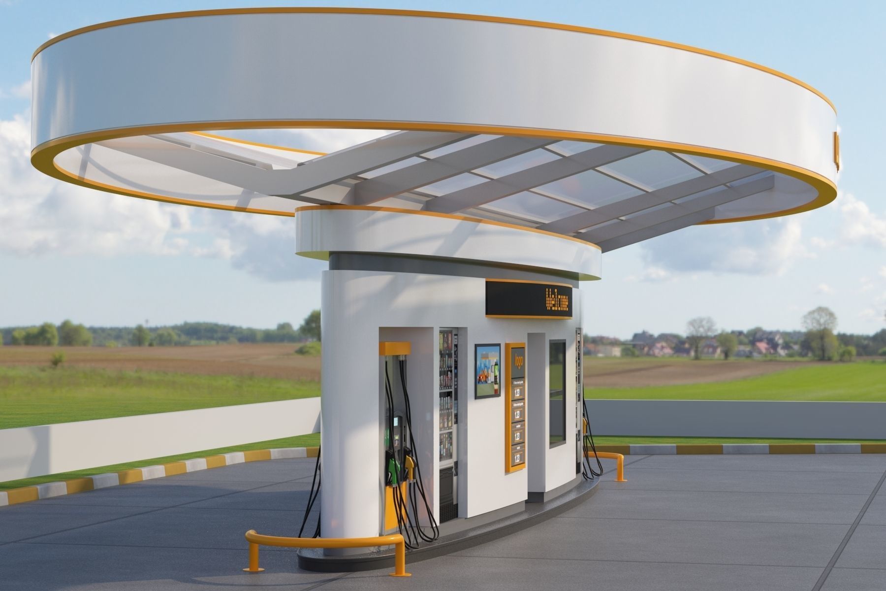 Automated Gas Station 3D model | CGTrader