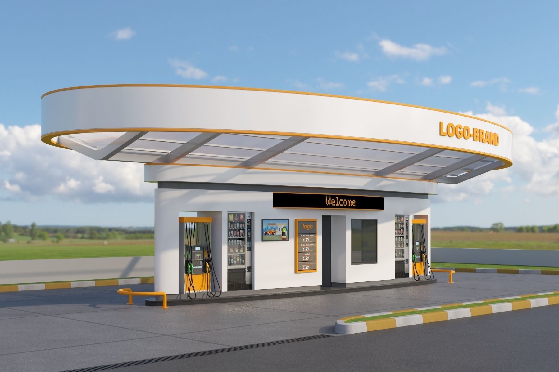 Automated Gas Station 3D model | CGTrader