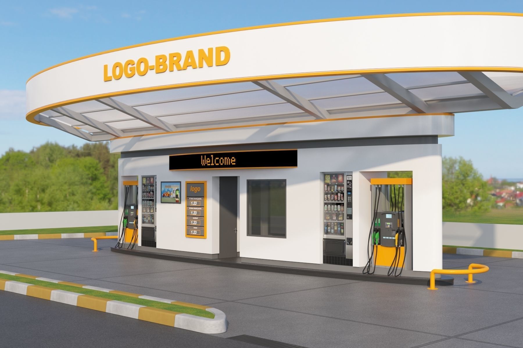 Automated Gas Station 3D model | CGTrader
