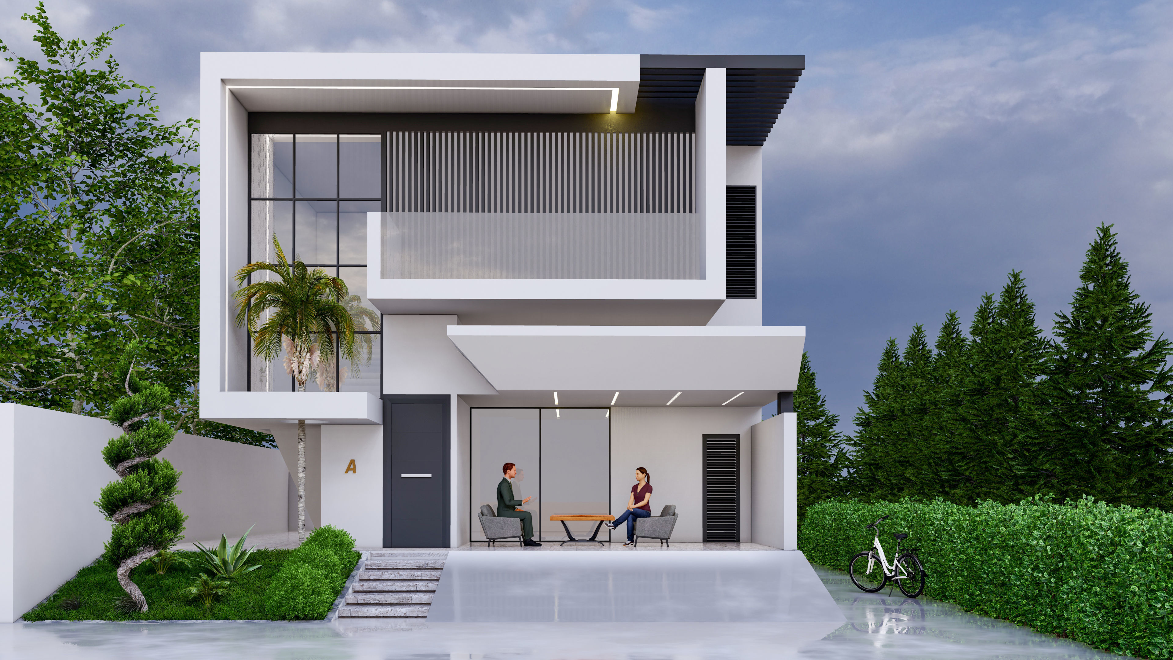 Modern Villa Modeled with SketchUp and Rendered with Lumion 3D model ...