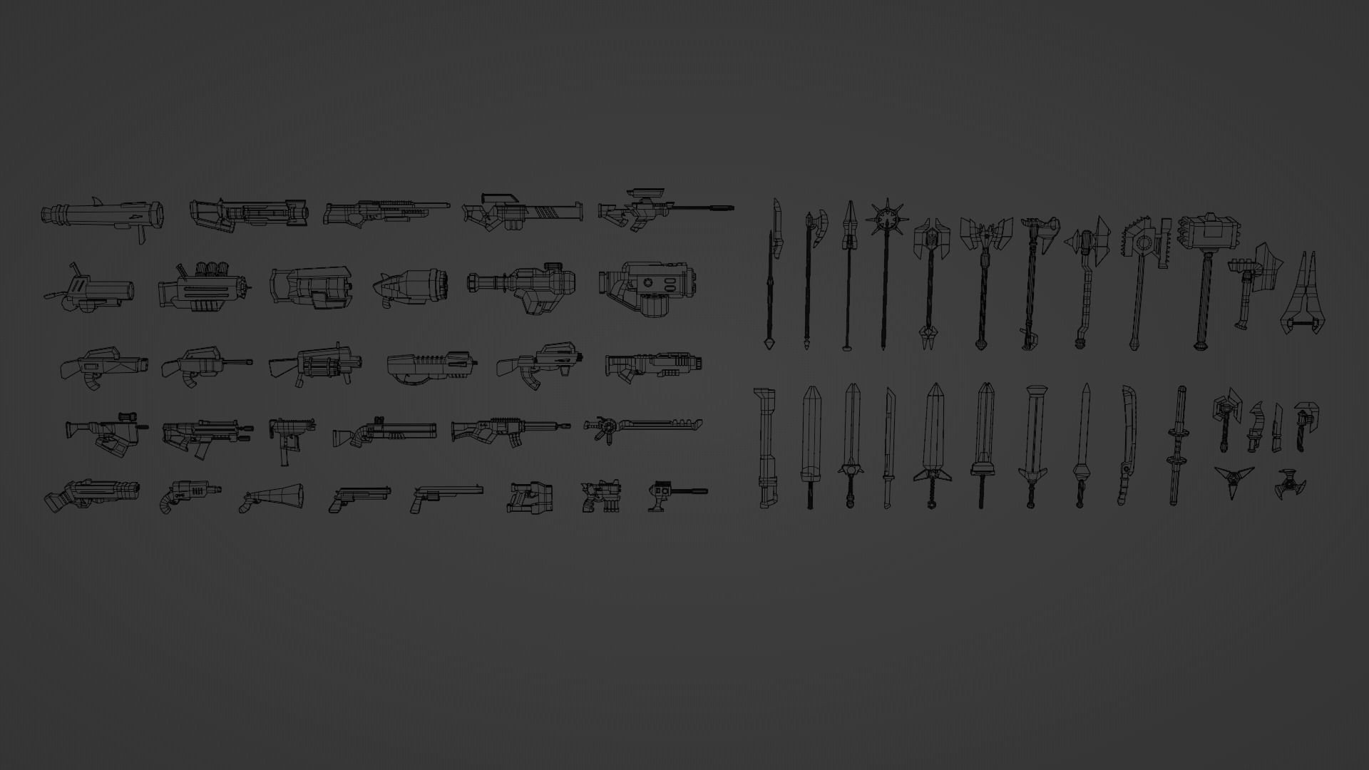 3D model Low Poly Fantastic Weapons VR / AR / low-poly | CGTrader