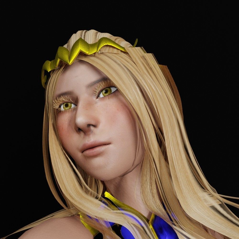 Fantasy Princess Game ready for you free VR / AR / low-poly 3D model ...
