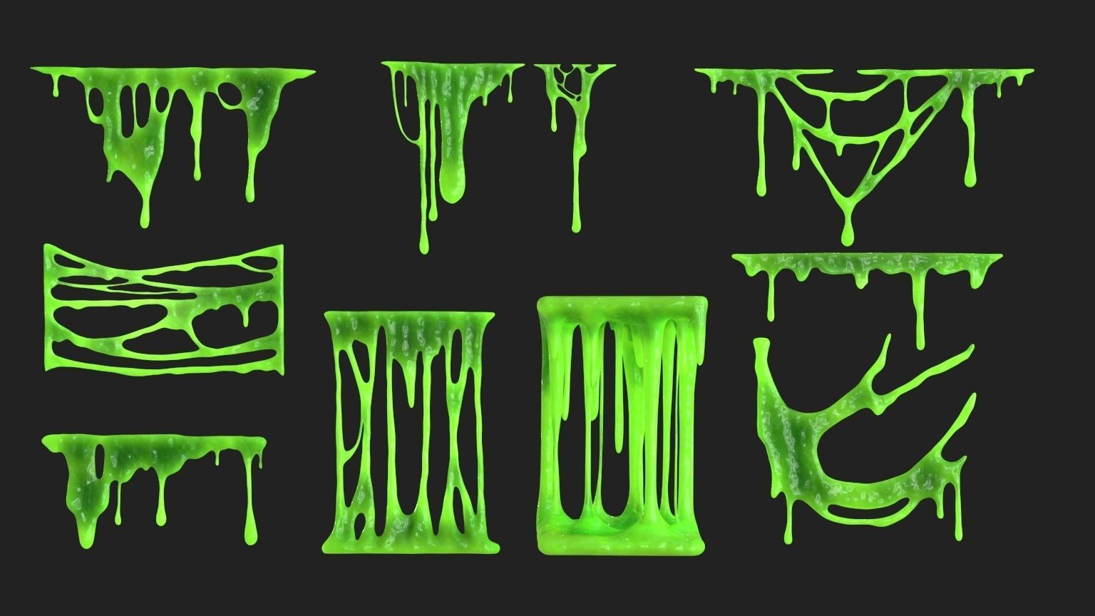 3D model Green Slime Collection VR / AR / low-poly | CGTrader