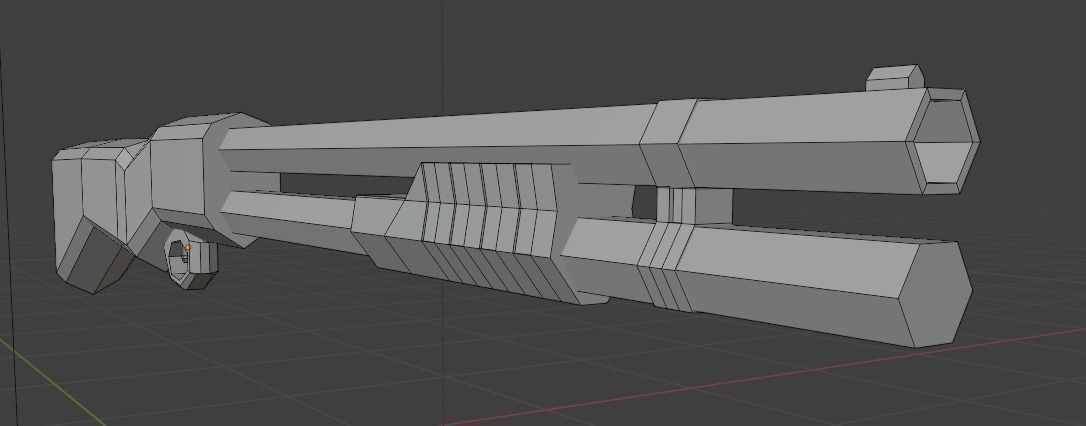 3D model lowpoly shotgun VR / AR / low-poly | CGTrader