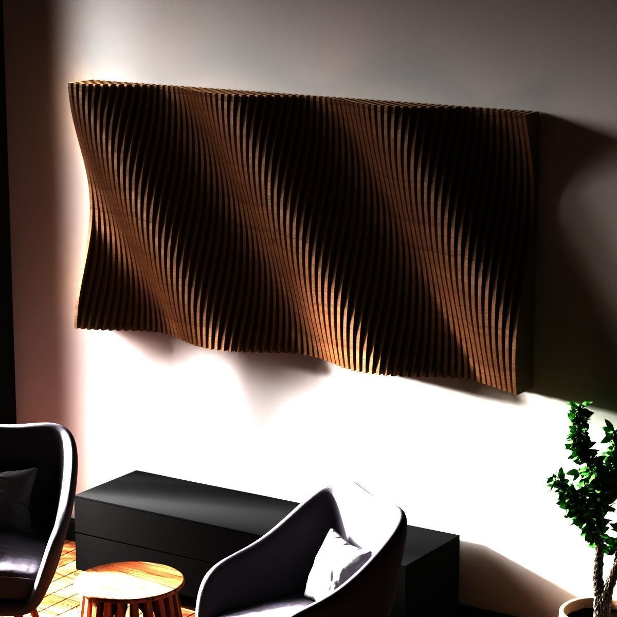 Wavy Curved Parametric Wall Panel Model and Cnc File 3D model | CGTrader