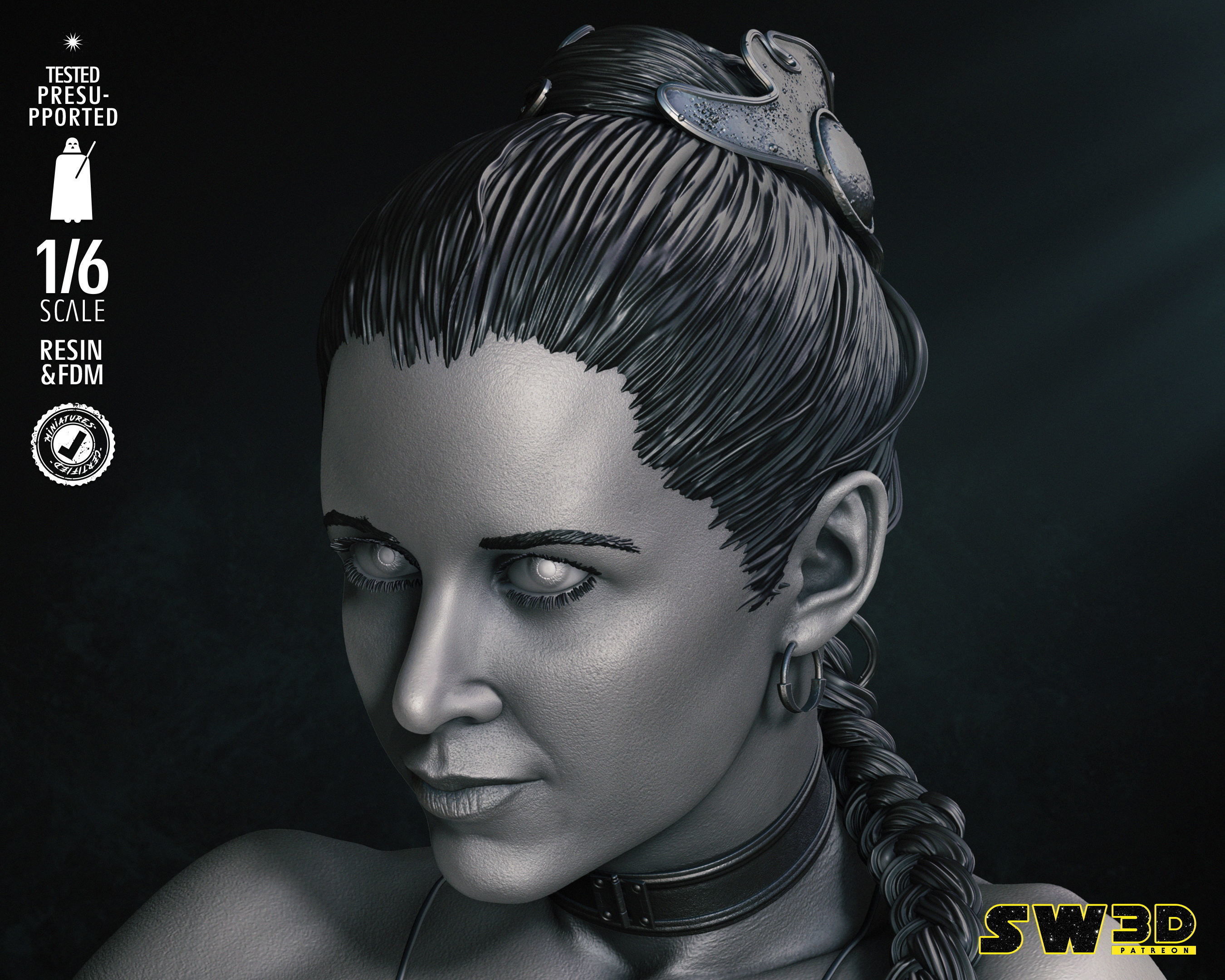 Star Wars Leia Bikini Sculpture Tested For 3d Printing 3d Model 3d Printable Cgtrader