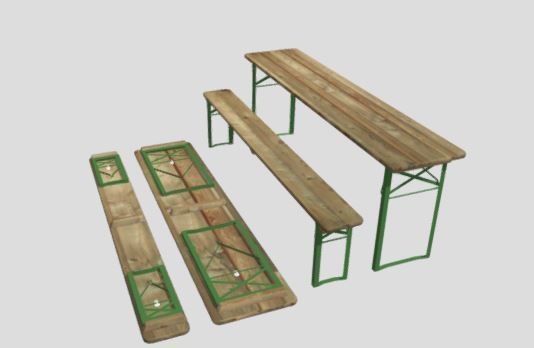 Biertischgarnitur I German Outdoor Beer Furniture free 3D model | CGTrader