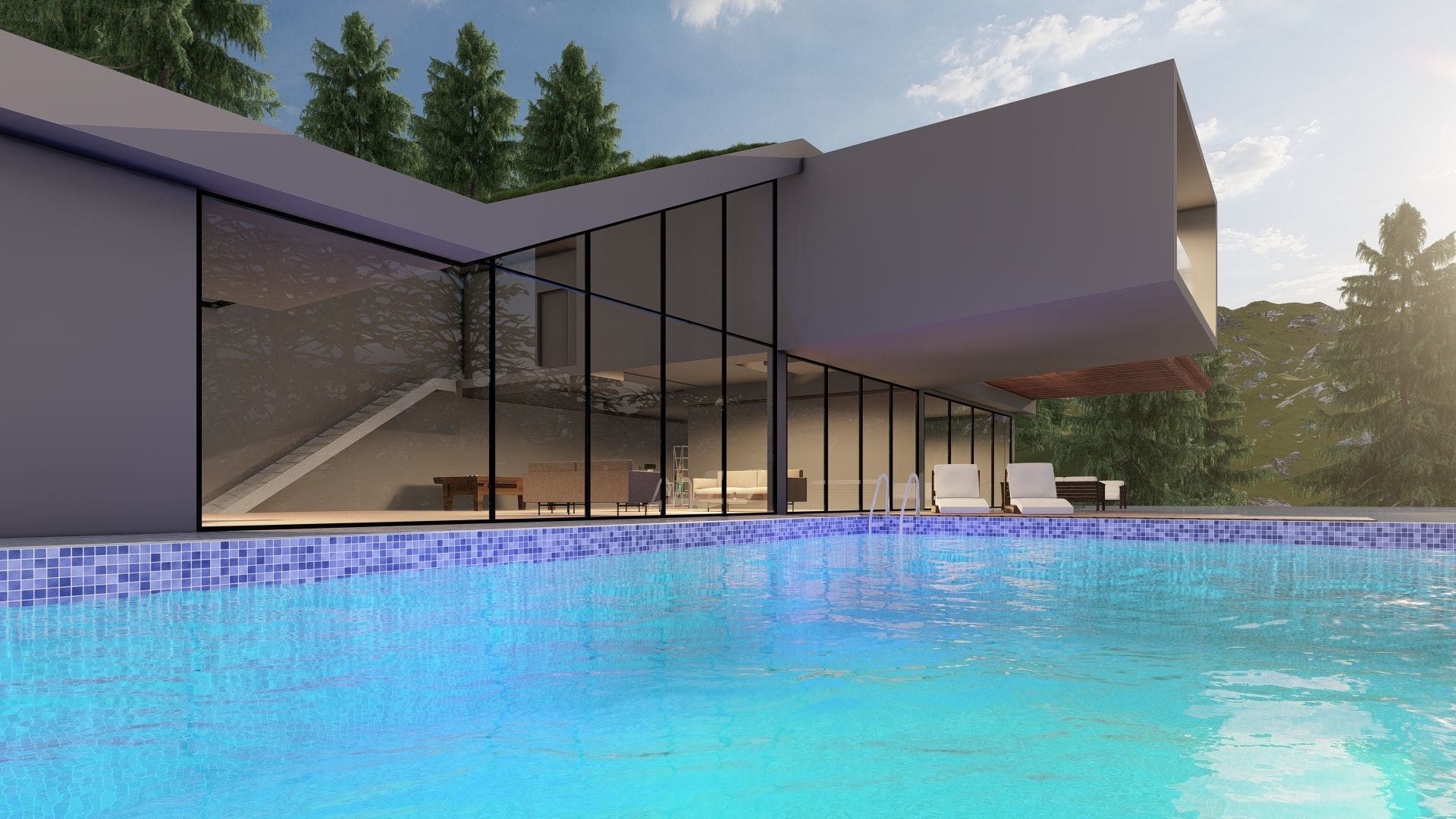 Villa in the forest Modeled in SketchUp and Rendered with Lumion 3D model | CGTrader