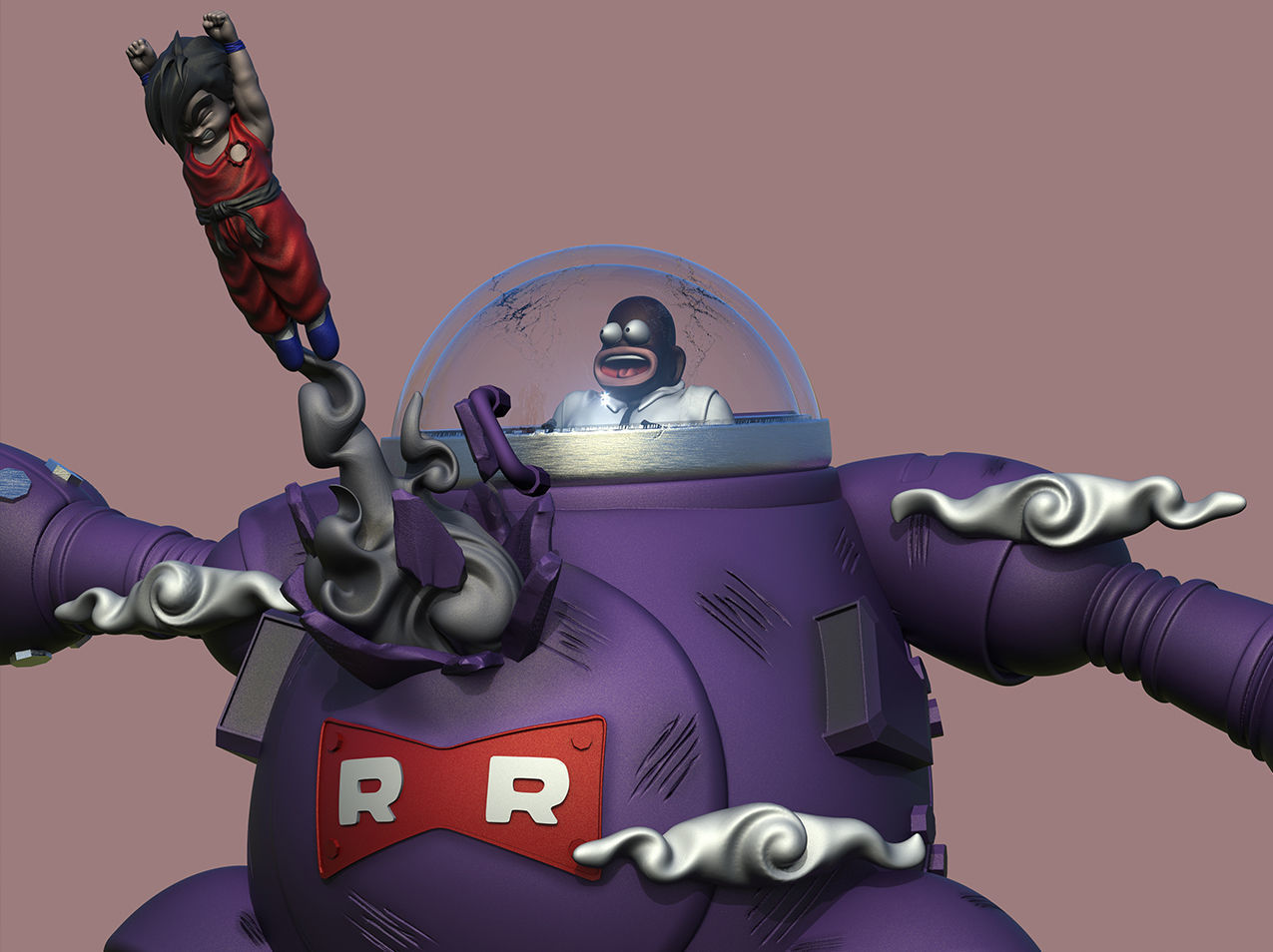 Goku Vs Robot 3D model 3D printable | CGTrader