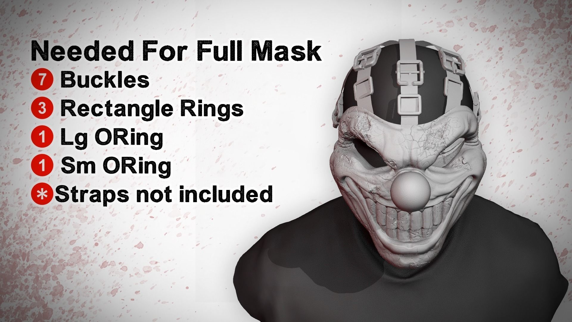 Sweet Tooth inspired Clown Mask 3D model 3D printable | CGTrader