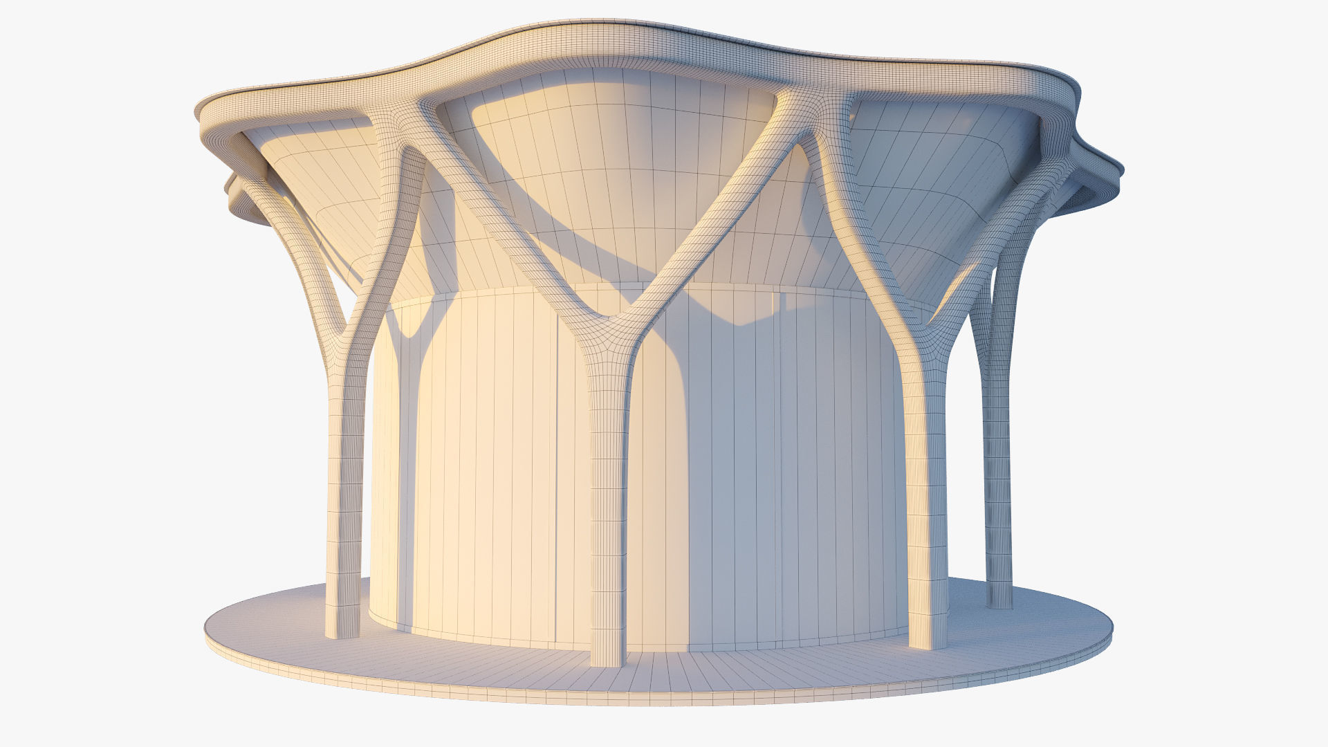 Parametric cylindir building 3D model | CGTrader